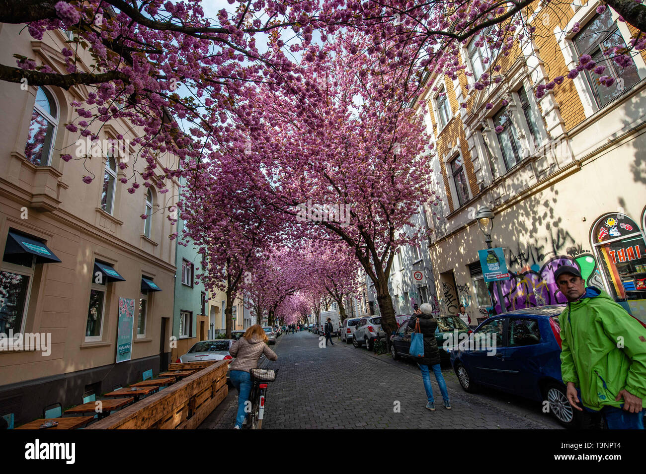 Bonn, Rhine, Germany. 10th Apr, 2019. Tourists are seen walking around ...