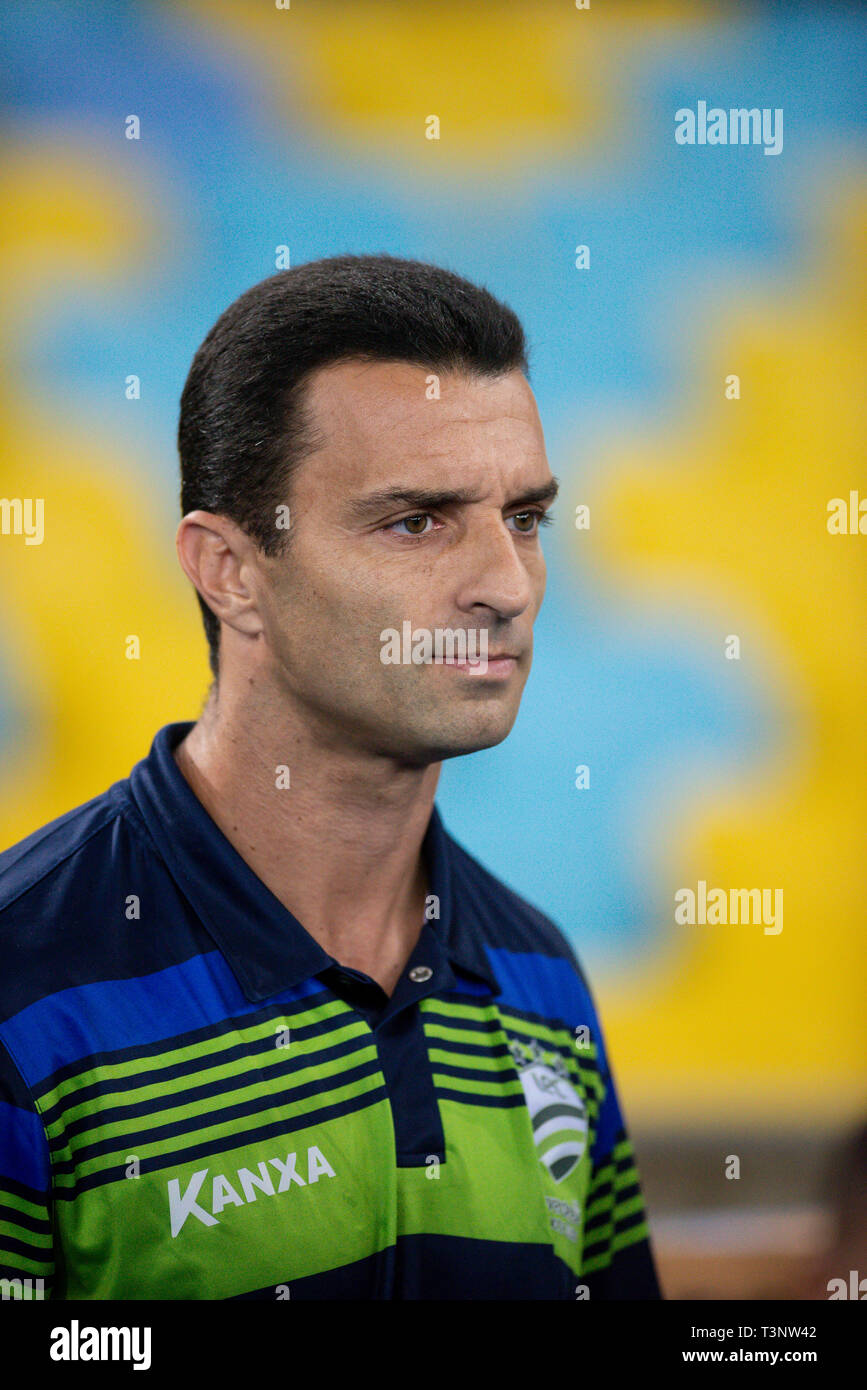 Rio De Janeiro, Brazil. 10th Apr, 2019. Technical Junior Rocha during ...