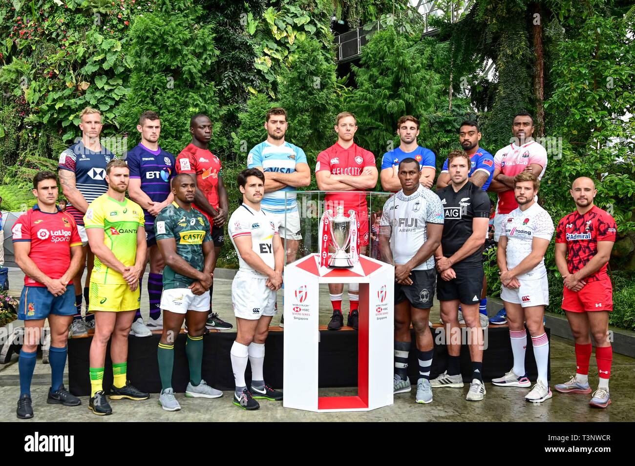 Singapore, Singapore. 10th Apr, 2019. The team captains pose with the ...