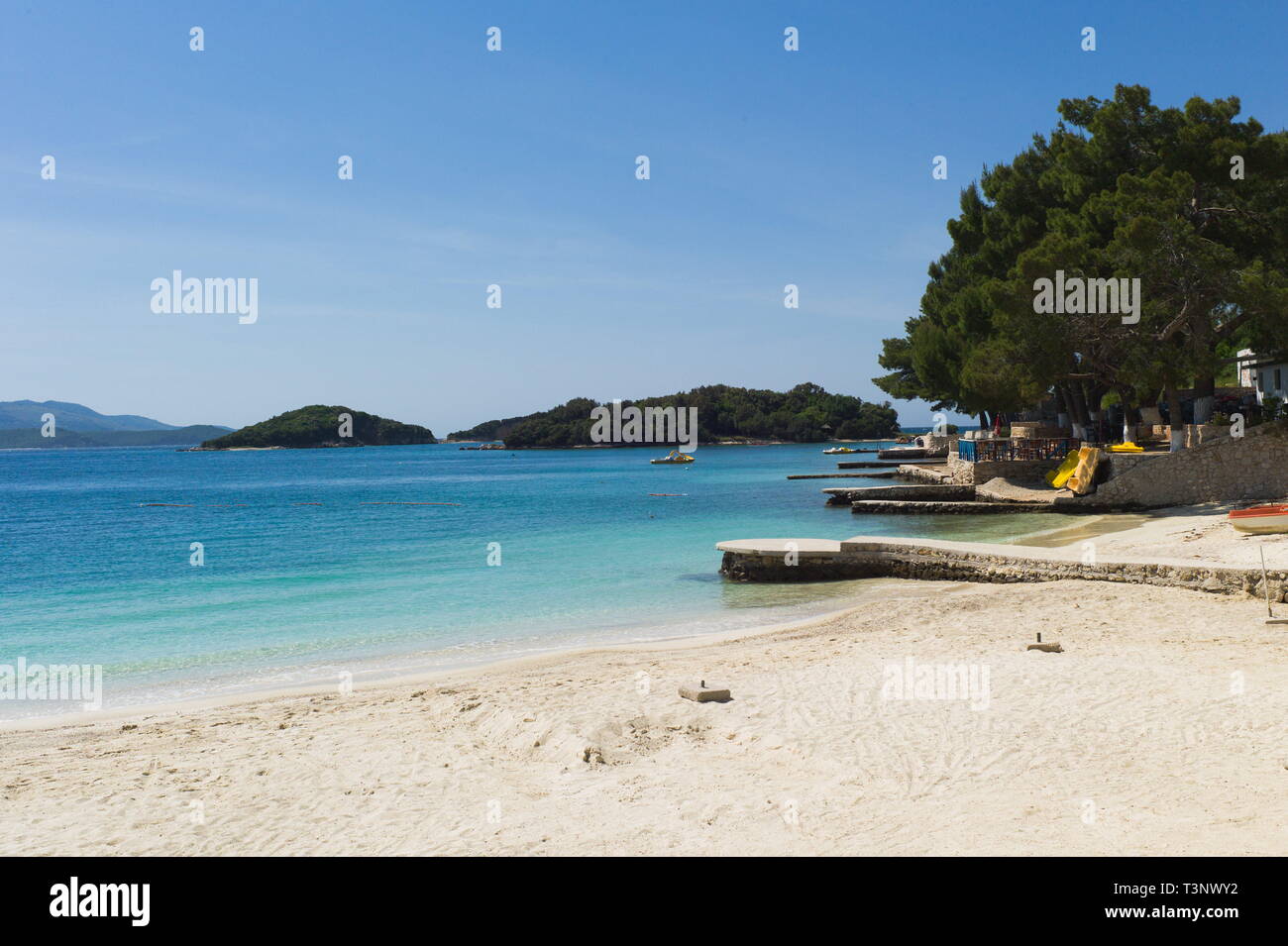 Ksamil, Albania. 13th May, 2015. View of the beach in the village of ...