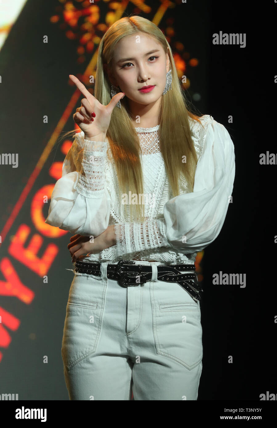 11th Apr, 2019. S. Korean girl group BVNDIT Si Myung, a member of South ...