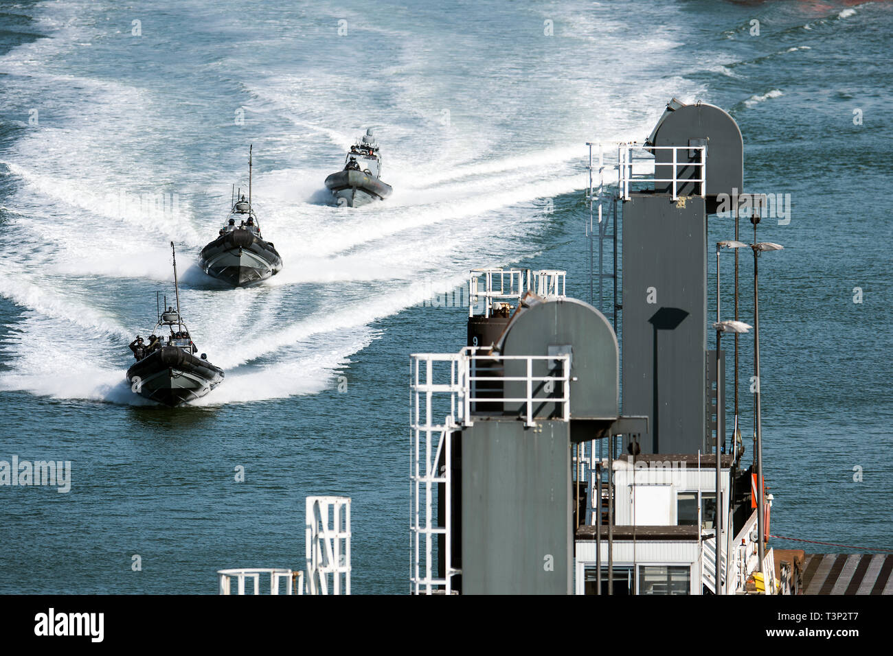 Rotterdam, Netherlands. 11th April, 2019. The port of Rotterdam forms ...