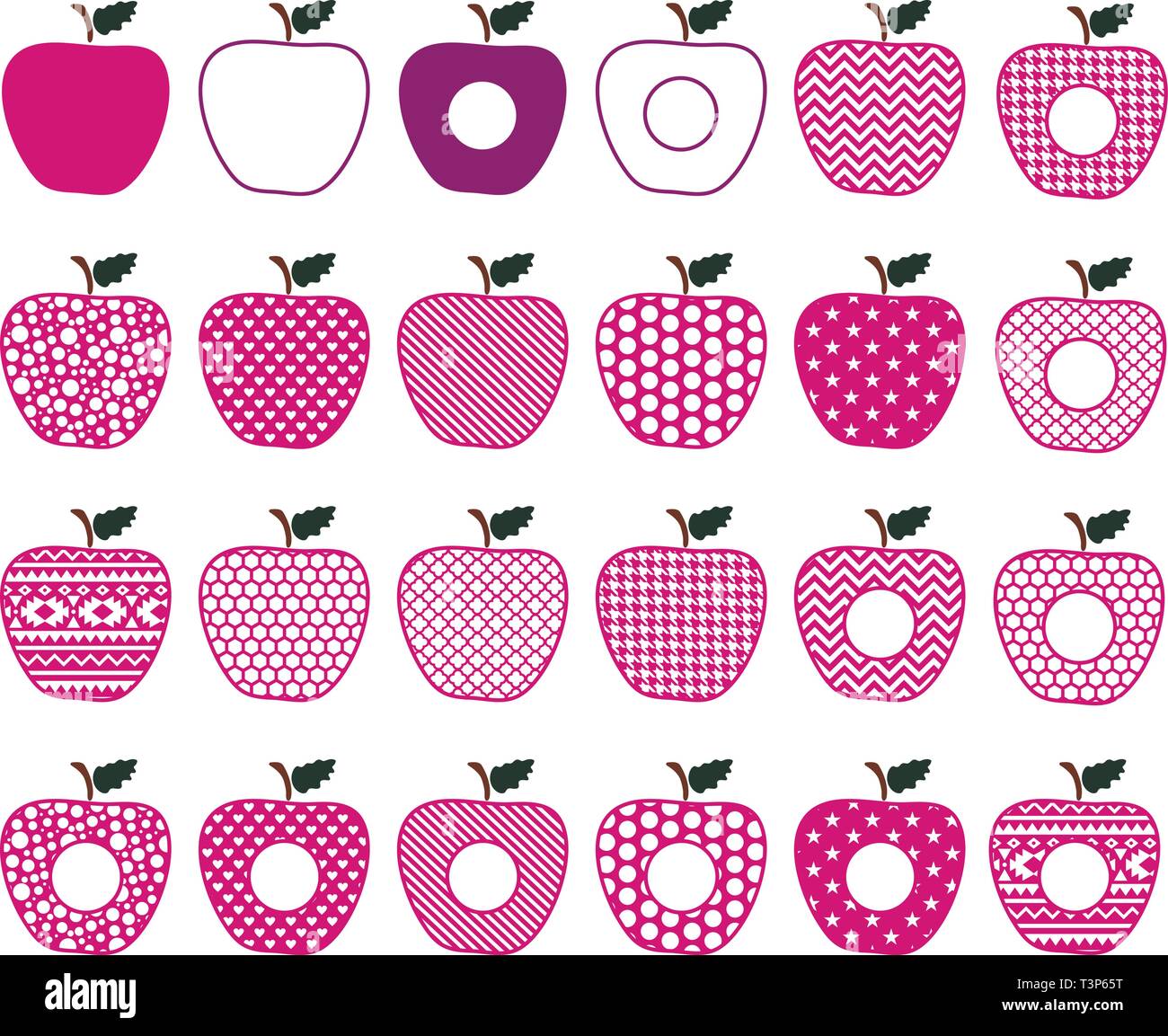 Apple Circle Monogram Frames. Vector set Stock Vector Image & Art - Alamy