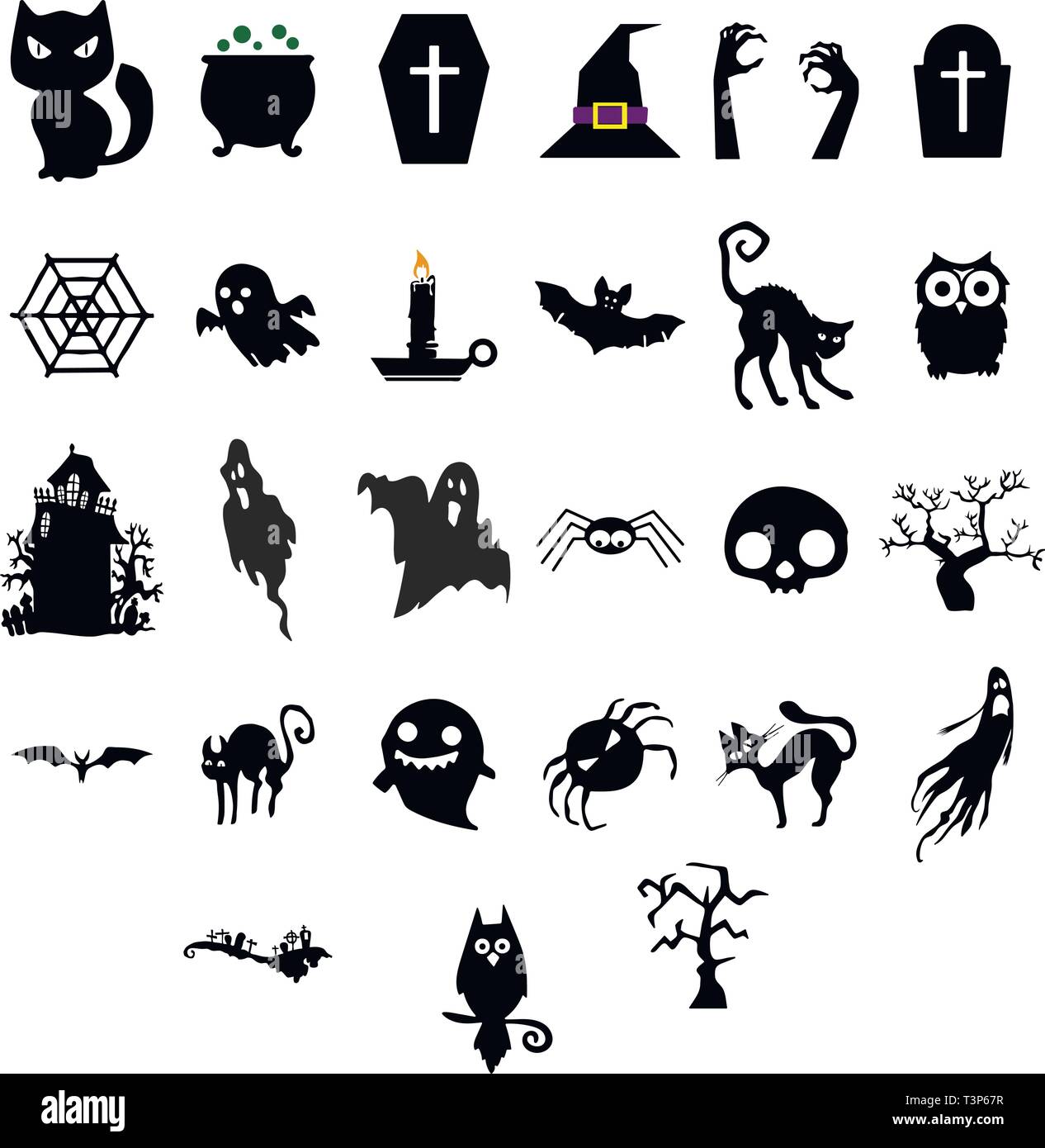 Big vector collection Halloween illustrations Stock Vector Image & Art ...