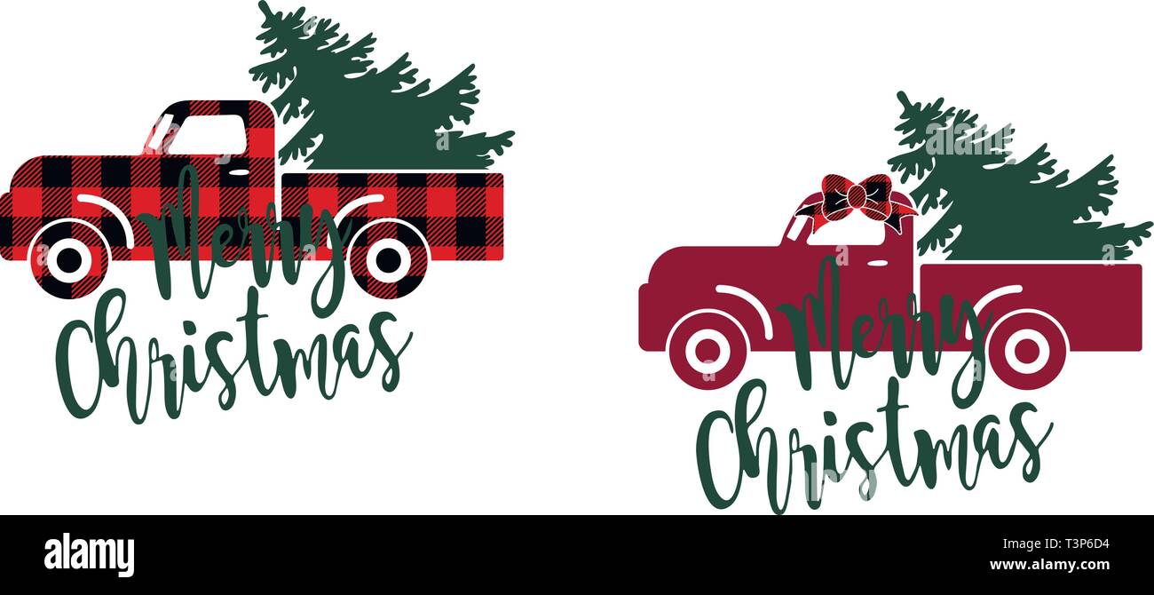 Christmas Tree Truck Clipa Art Stock Vector Image & Art - Alamy