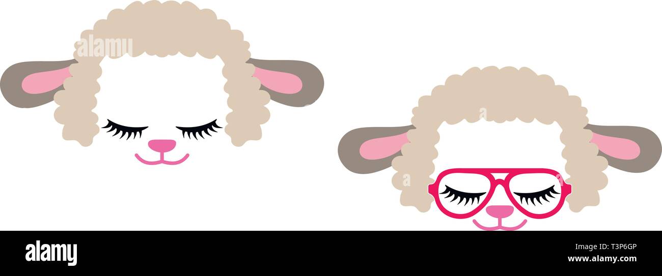 Lamb faces vector collection Stock Vector Image & Art - Alamy
