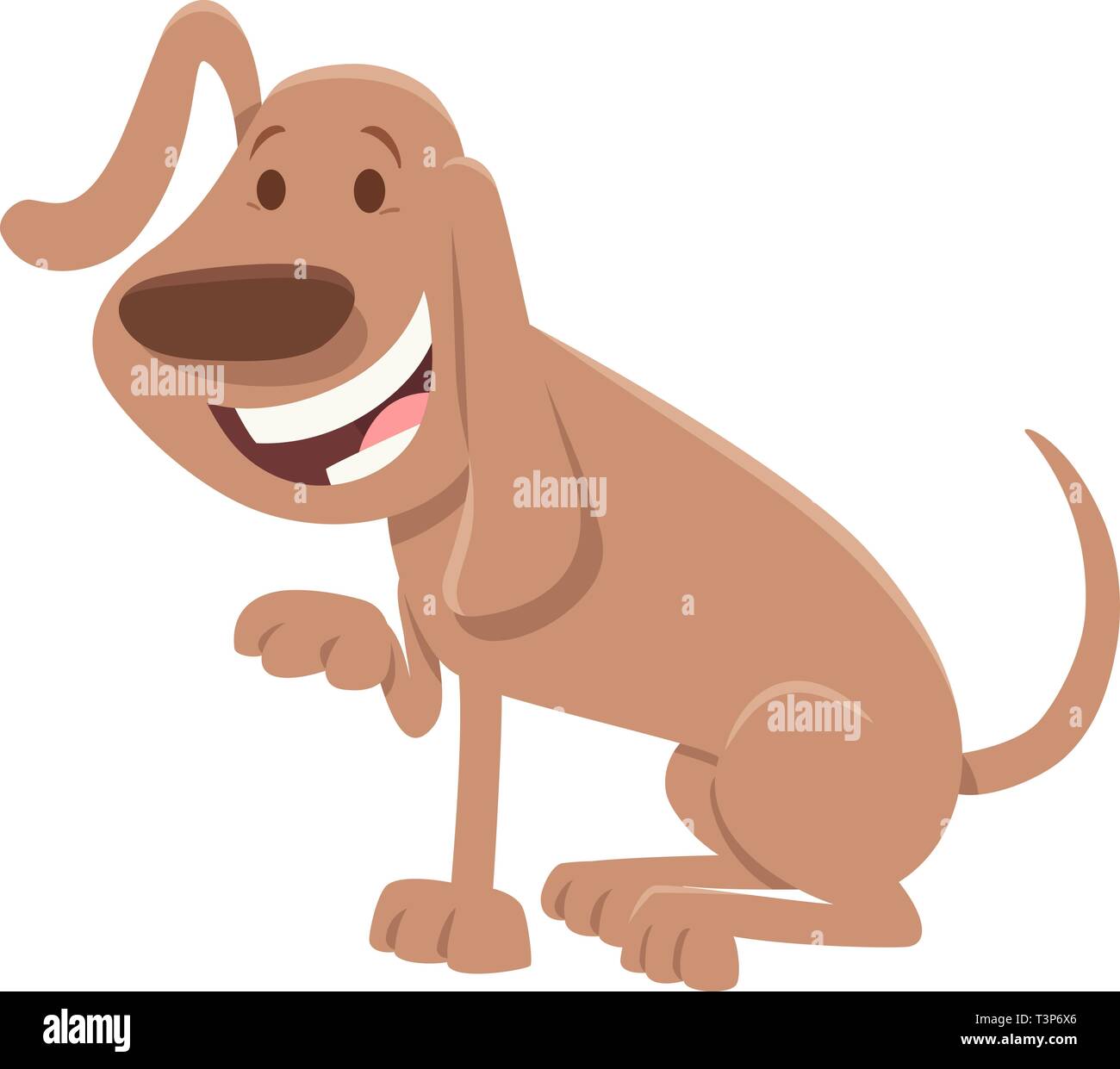 Cartoon Illustration of Happy Beige Dog or Puppy Animal Character Stock ...