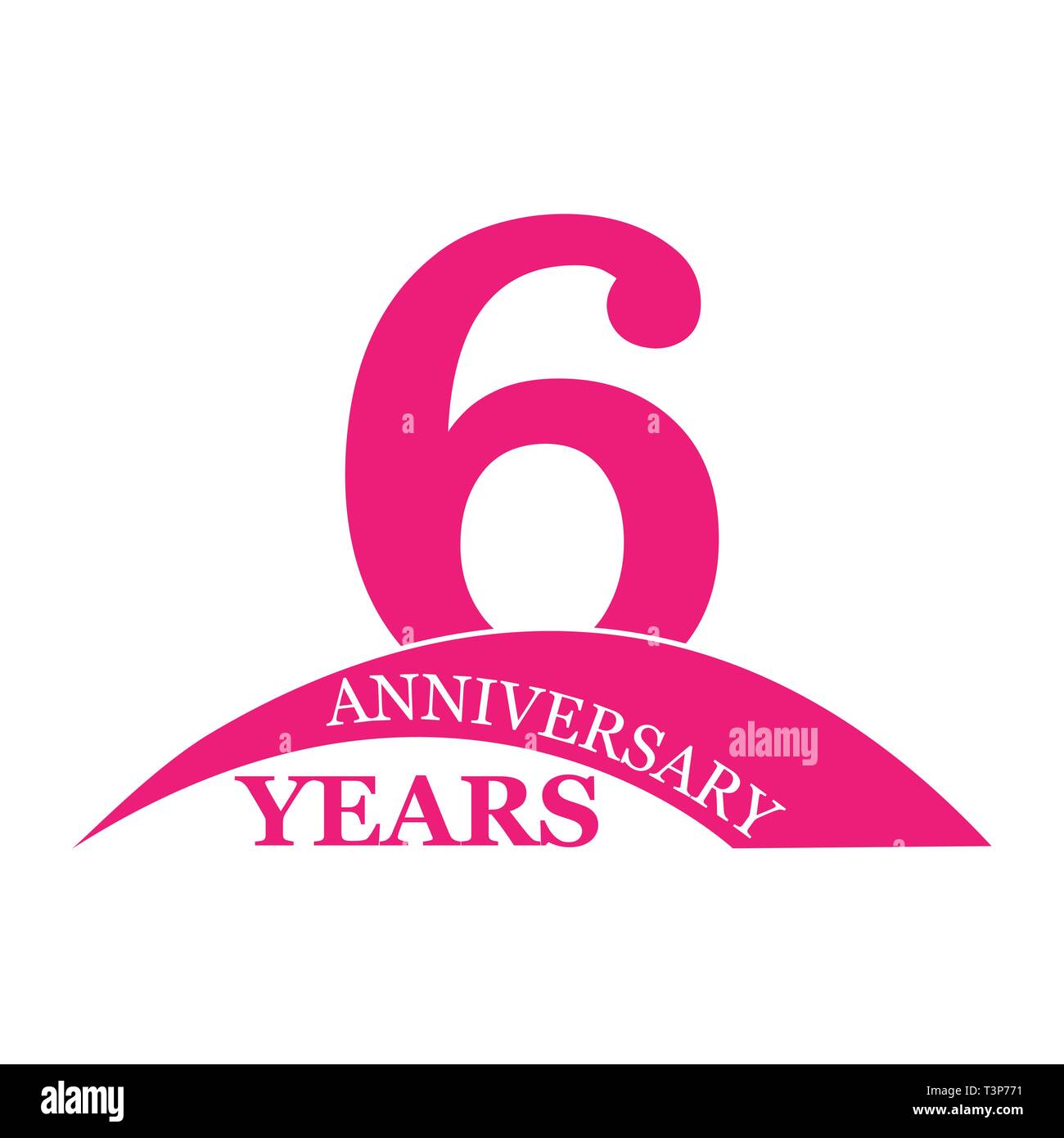 6 years anniversary, flat simple design, logo Stock Vector Image & Art ...