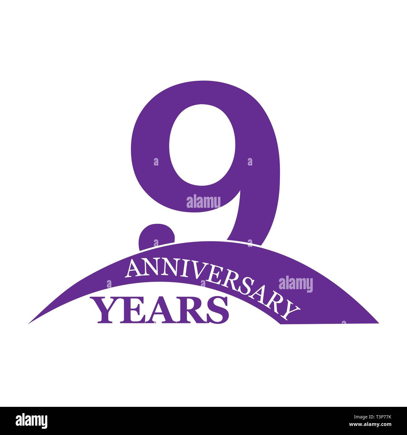 9 years birthday logo hi-res stock photography and images - Alamy
