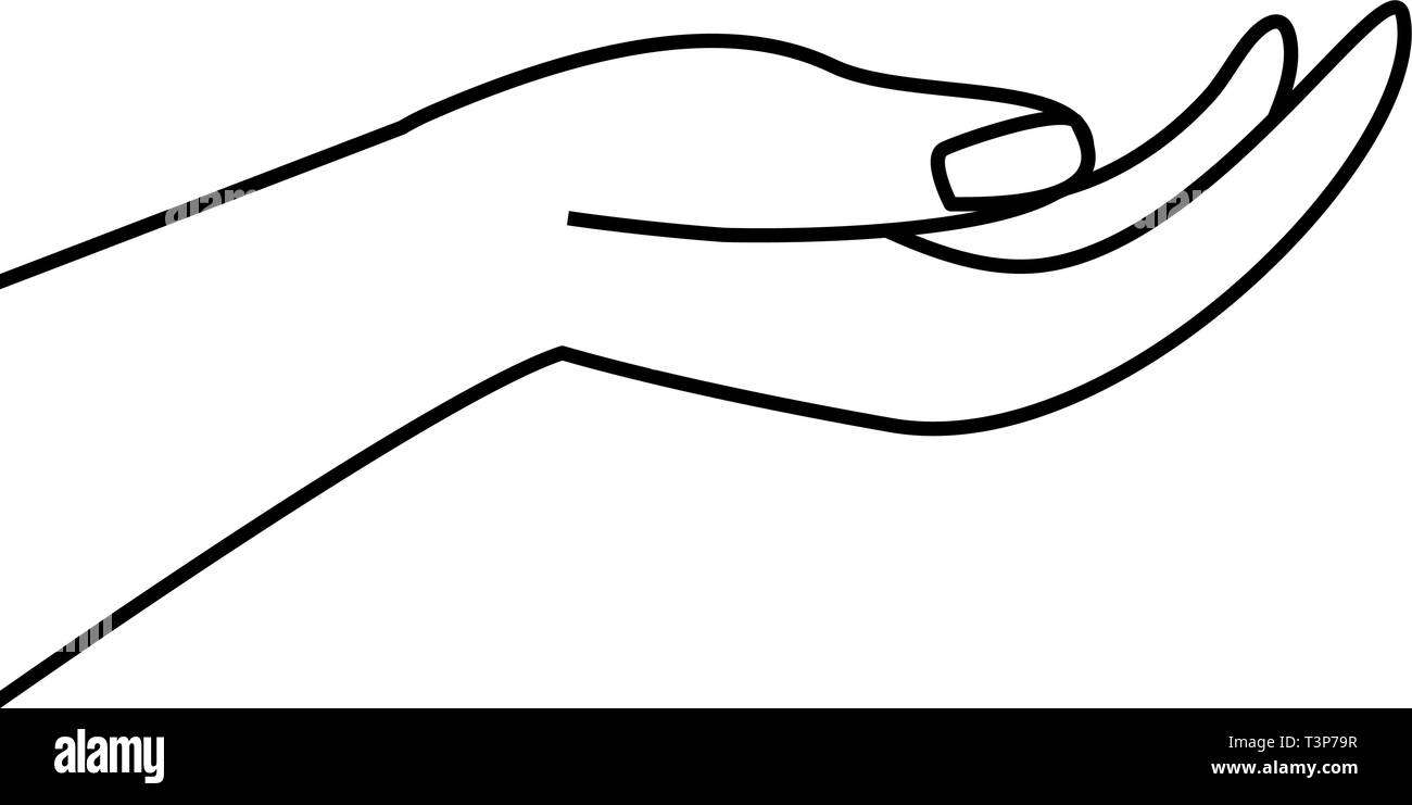 Hand gesture receiving Black and White Stock Photos & Images - Alamy