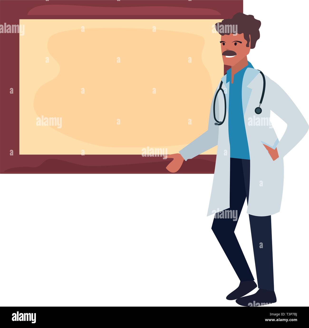 doctor with board labour day vector illustration Stock Vector Image ...