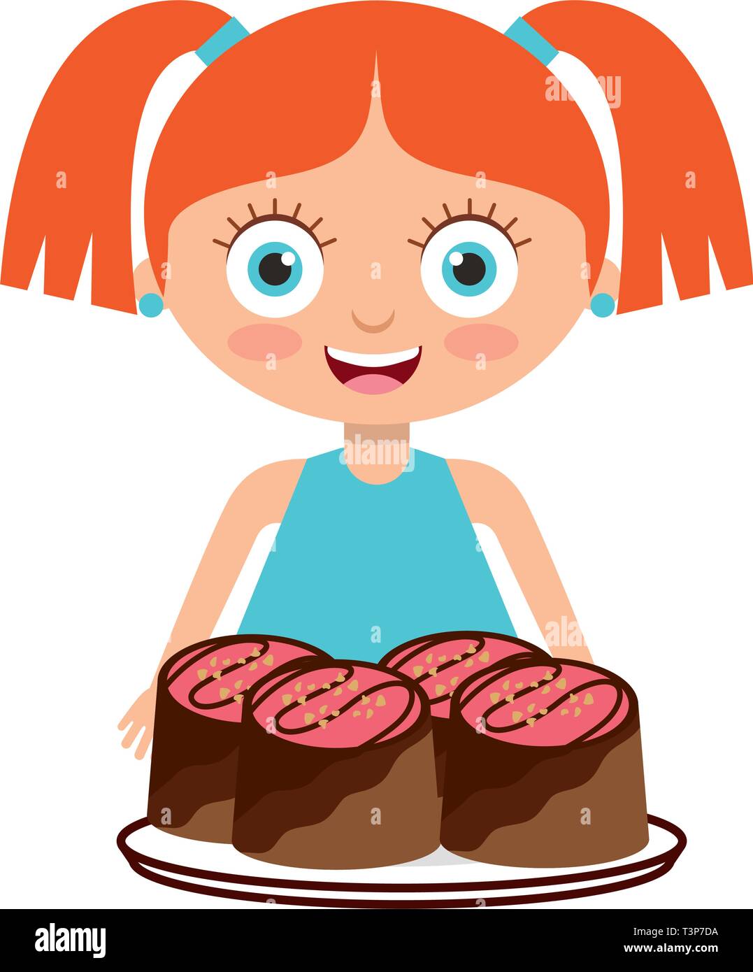 cute girl with chocolate candies Stock Vector Image & Art - Alamy