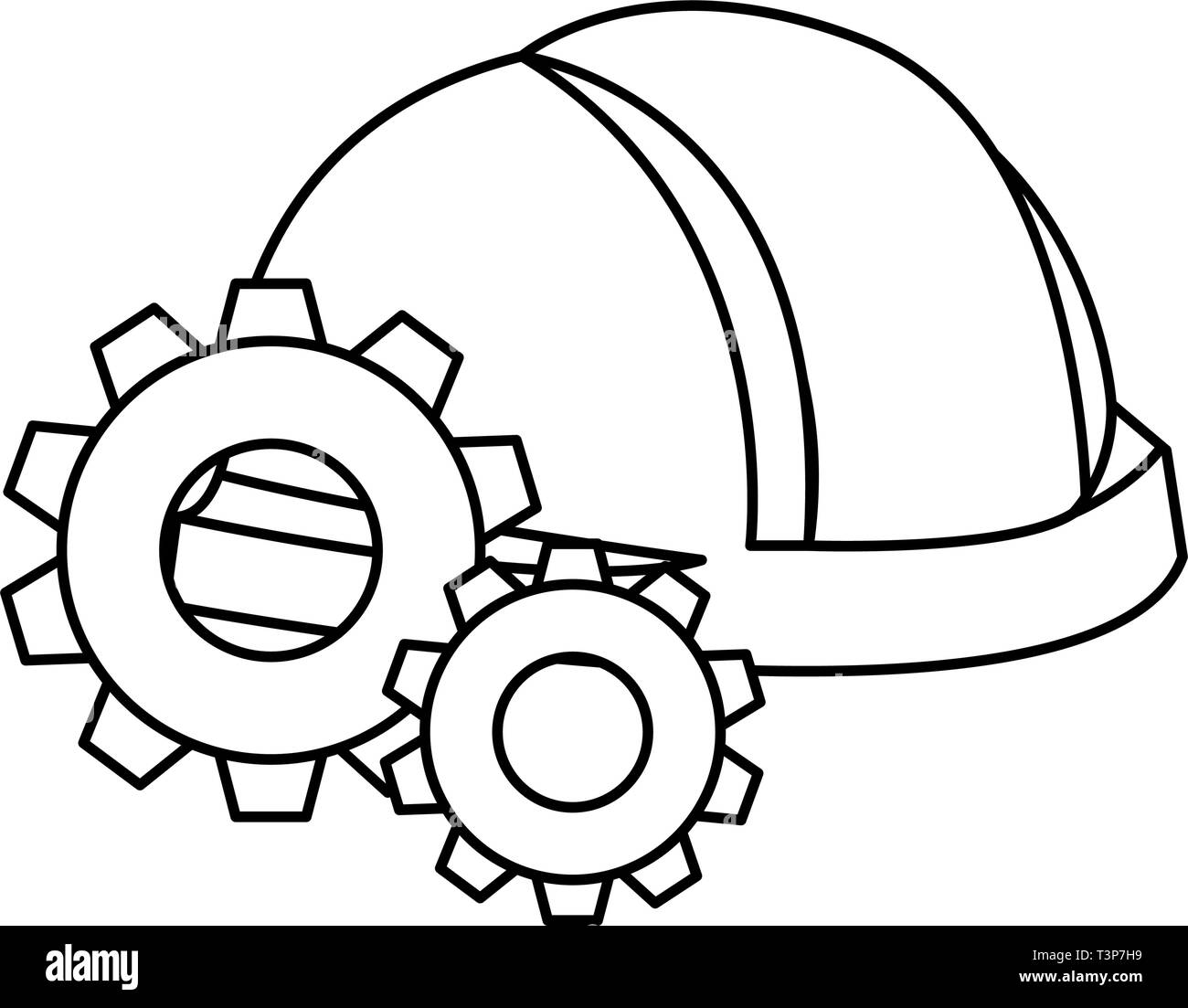 helmet and gears labour day vector illustration Stock Vector Image ...