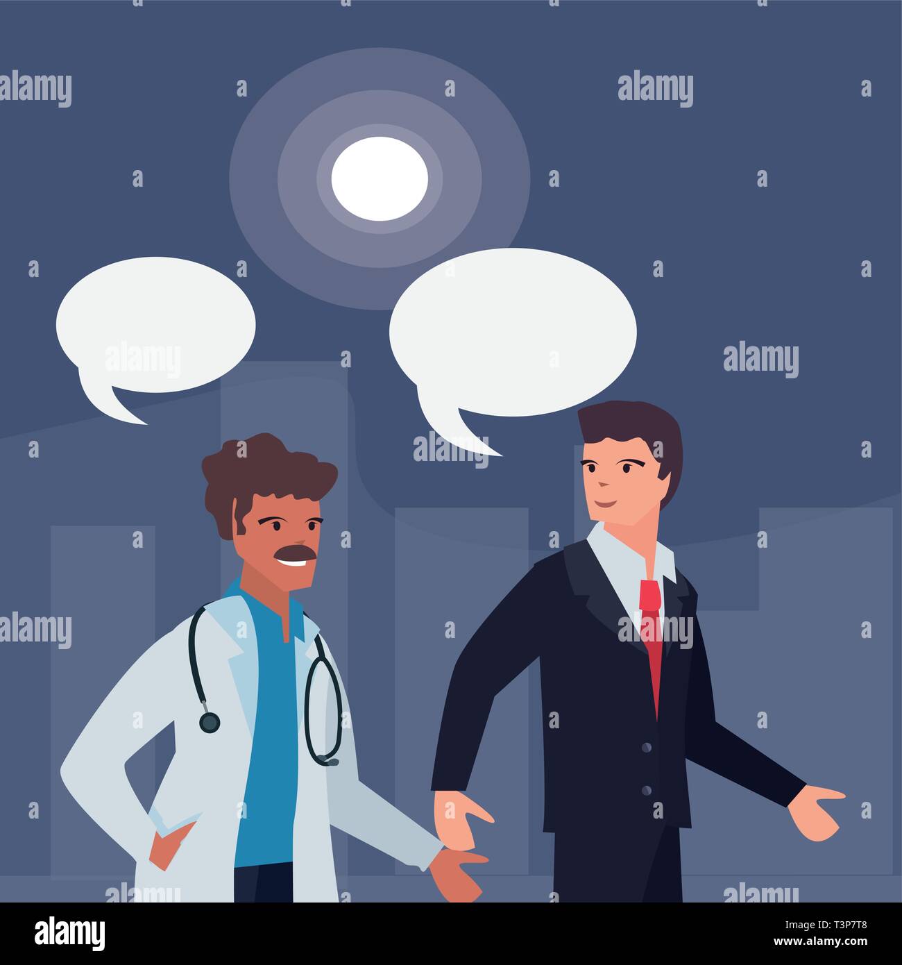 doctor and businessman labour day vector illustration Stock Vector ...