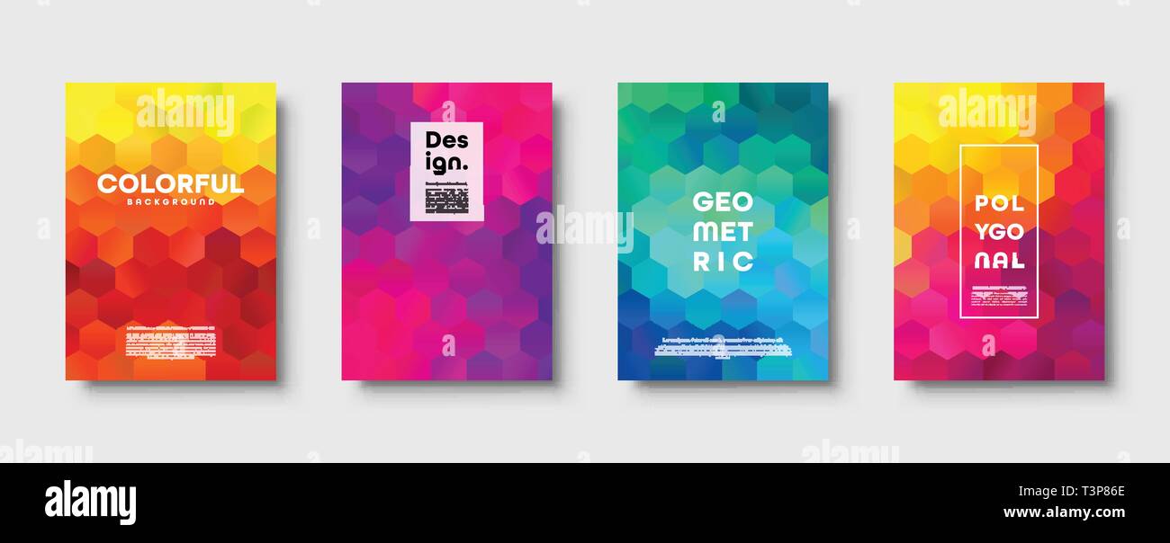 Hexagonal polygonal abstract background. Colorful triangle gradient ...