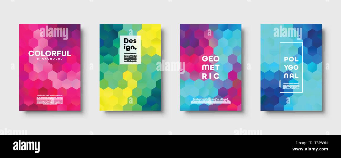 Hexagonal polygonal abstract background. Colorful triangle gradient ...