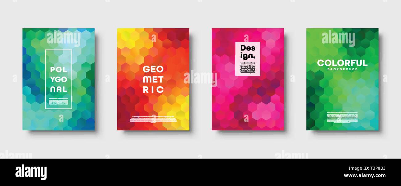 Hexagonal polygonal abstract background. Colorful triangle gradient ...