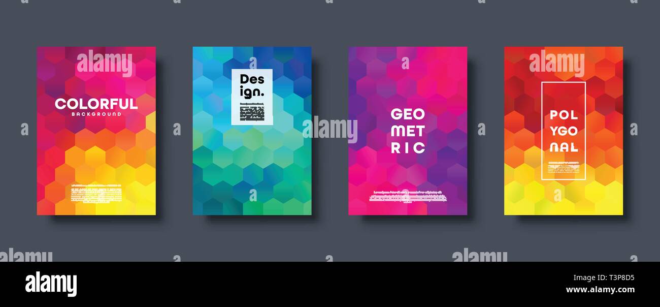 Hexagonal polygonal abstract background. Colorful triangle gradient ...