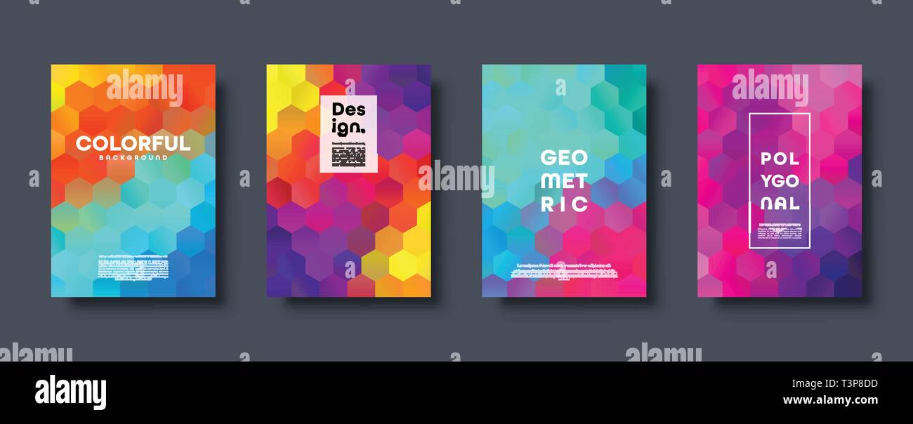 Hexagonal polygonal abstract background. Colorful triangle gradient ...