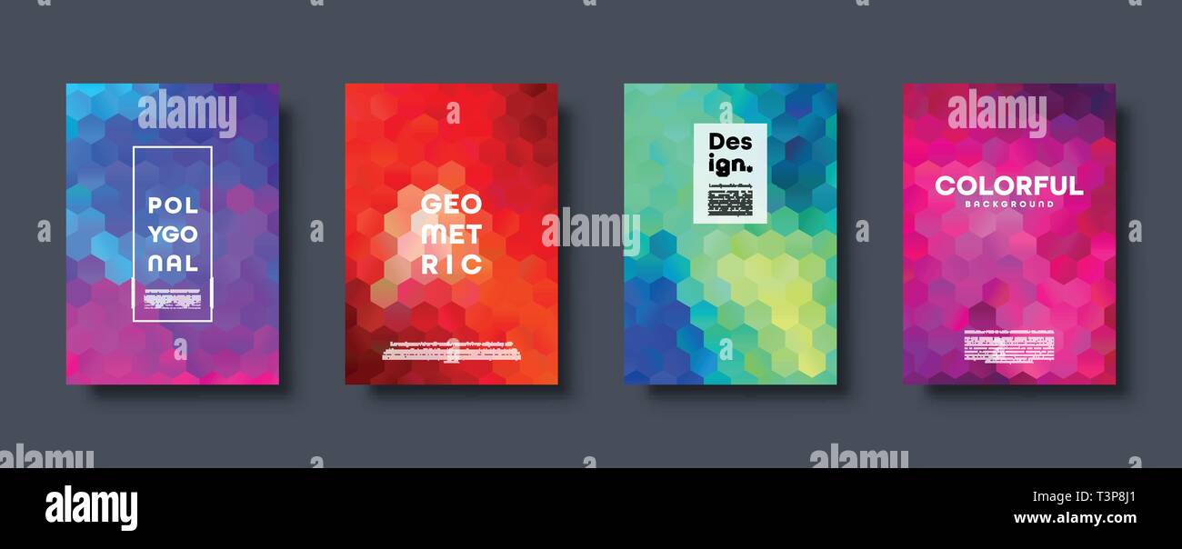 Hexagonal polygonal abstract background. Colorful triangle gradient ...