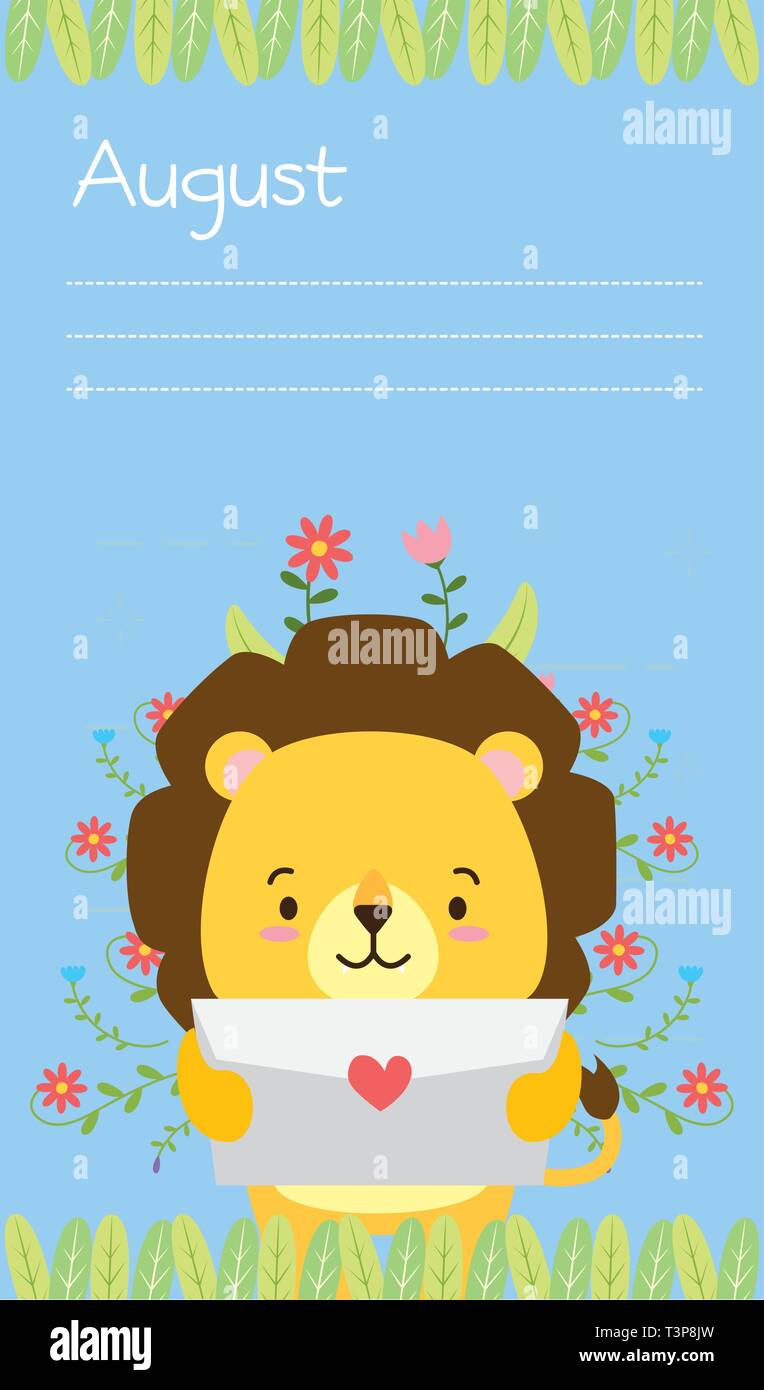 cute animals calendar Stock Vector Image & Art - Alamy