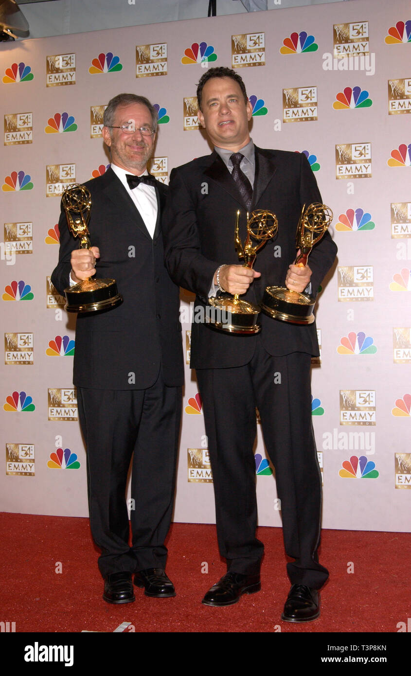 LOS ANGELES, CA. September 22, 2002: STEVEN SPIELBERG & TOM HANKS at ...