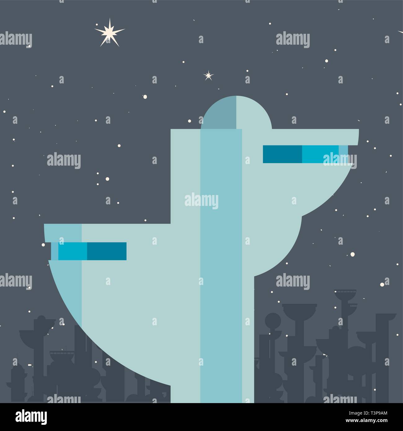 future building architecture city space vector illustration design ...