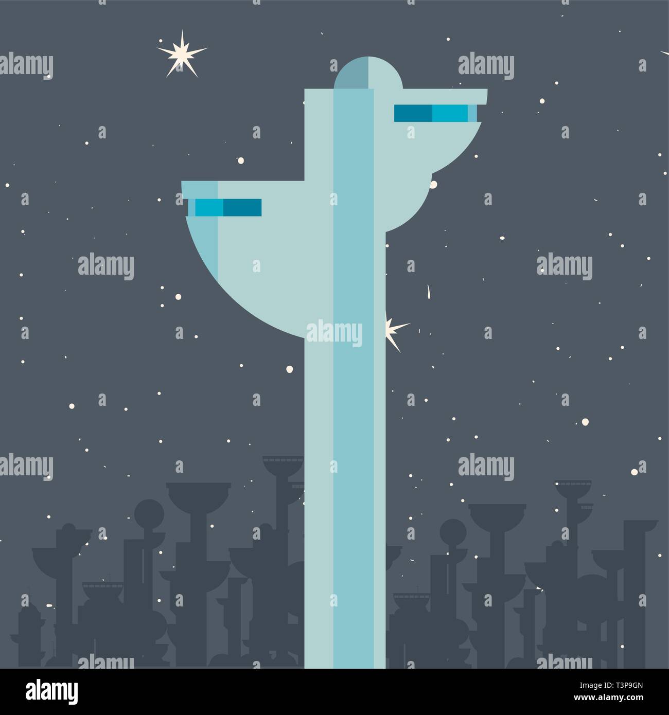 future building architecture city space vector illustration design ...