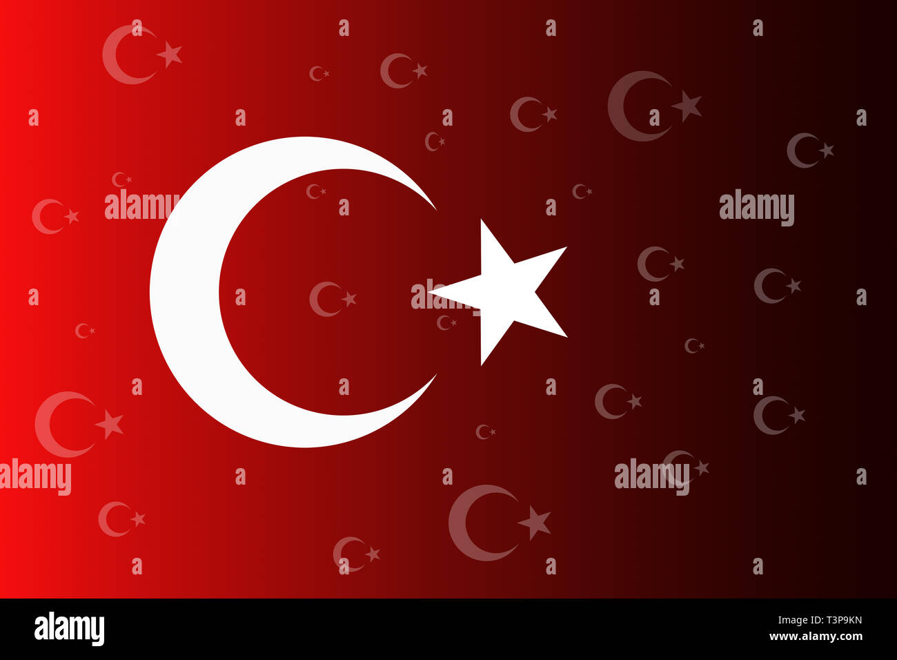 Turkish national flag with white star and moon Stock Photo - Alamy