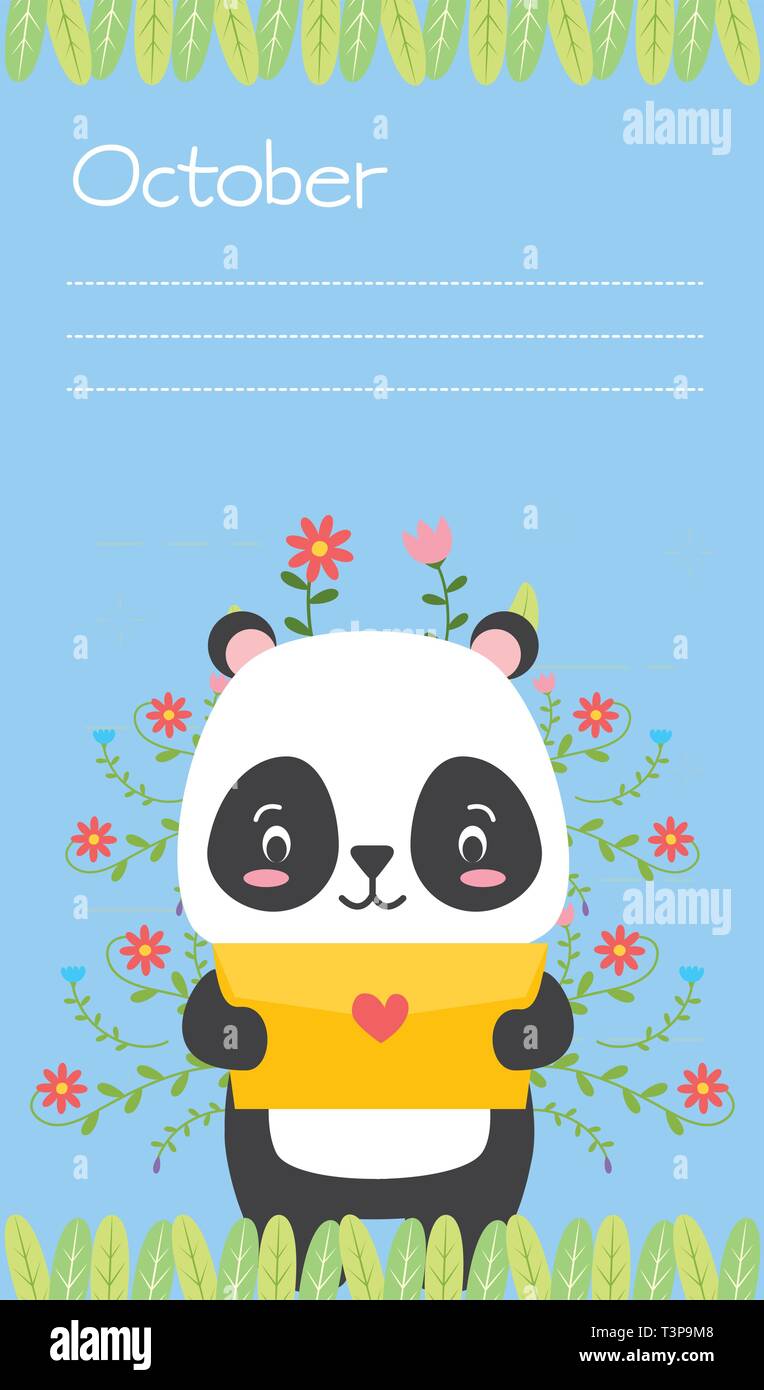 Panda calendar Stock Vector Images - Alamy