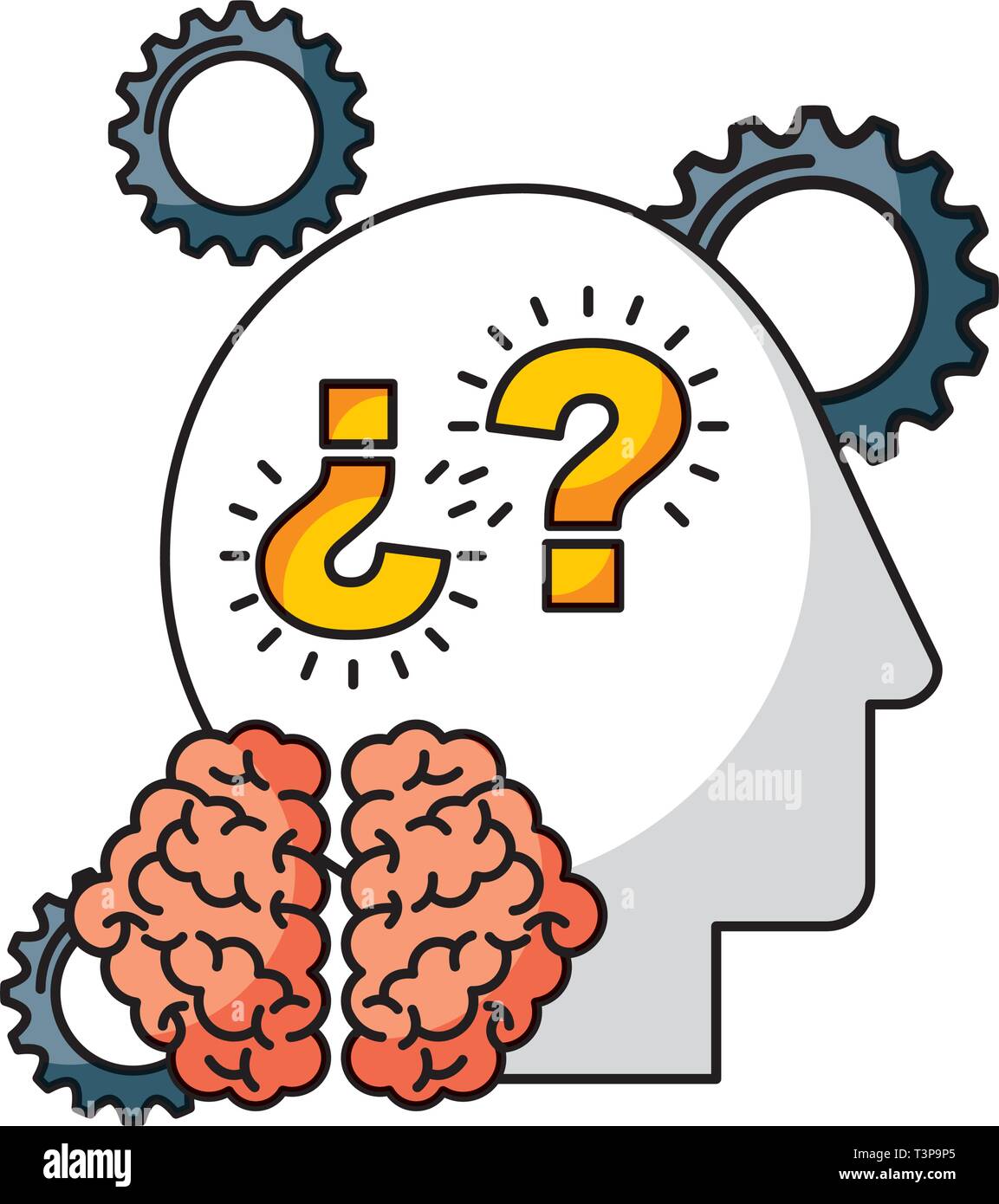 Brain question marks Stock Vector Images - Alamy