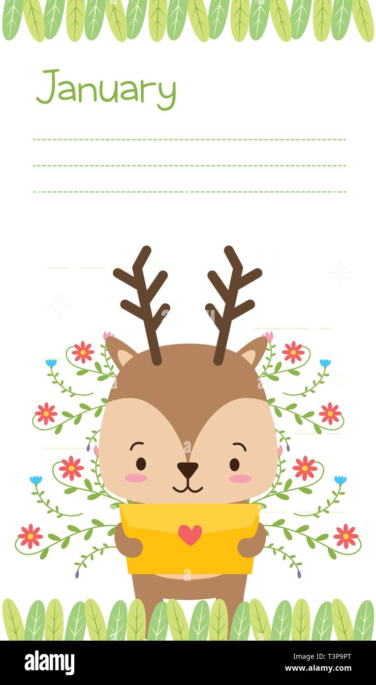 cute animals calendar Stock Vector Image & Art - Alamy