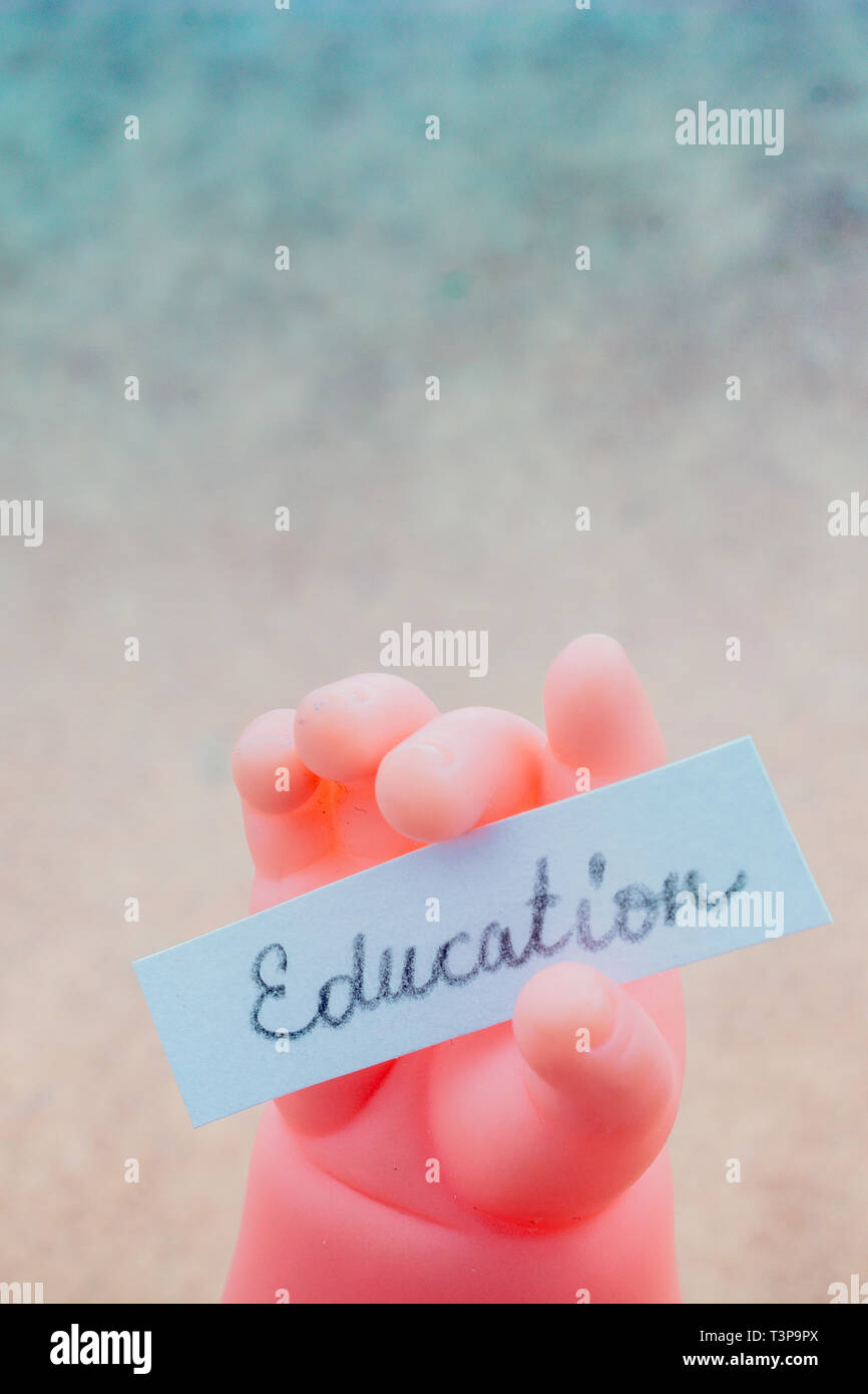 Back to school theme with education title Stock Photo - Alamy