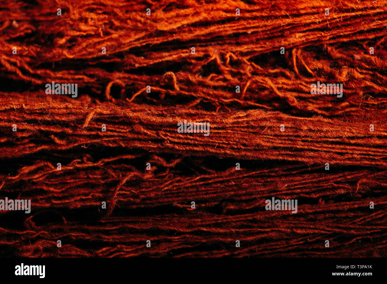 Natural wool thread dyed in color for carpet making Stock Photo - Alamy