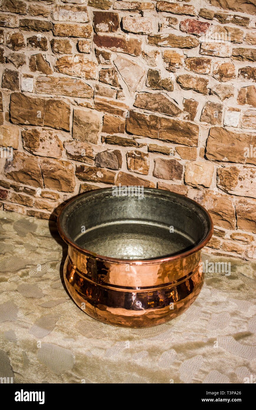 Old retro style metallic bucket in view Stock Photo - Alamy