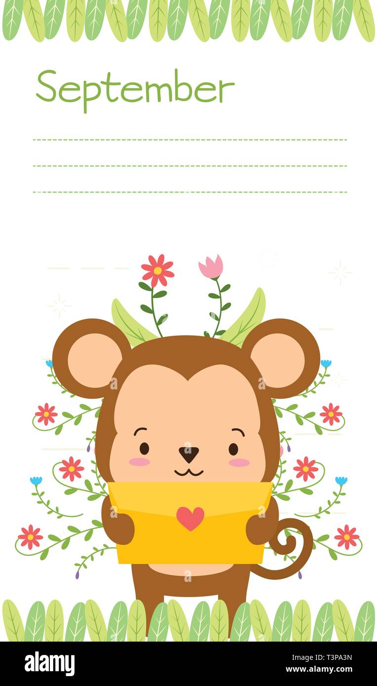 cute animals calendar Stock Vector Image & Art - Alamy