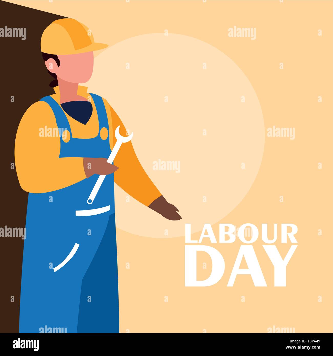 labour day celebration with construction worker vector illustration ...