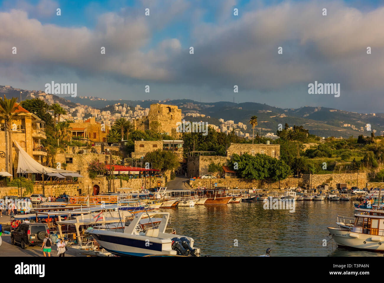 Ancient old harbour port of Byblos Jbeil in Lebanon Middle east Stock ...