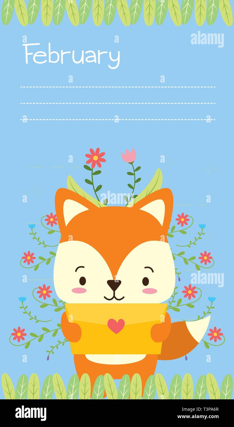 cute animals calendar Stock Vector Image & Art - Alamy