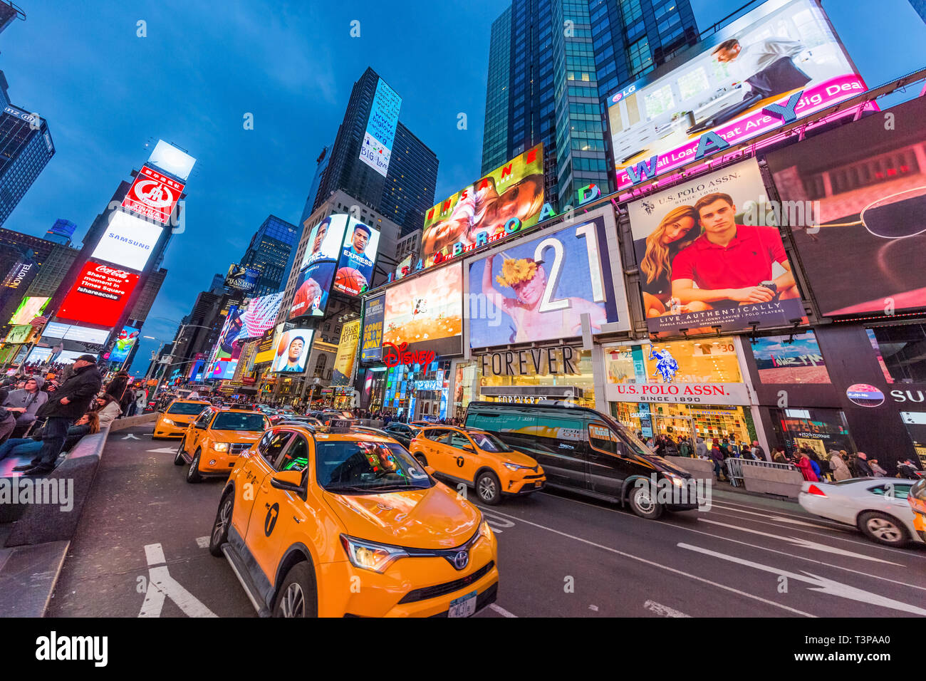 NEW YORK CITY- MARCH 24, 2018 : Times square Broadway one of the main ...