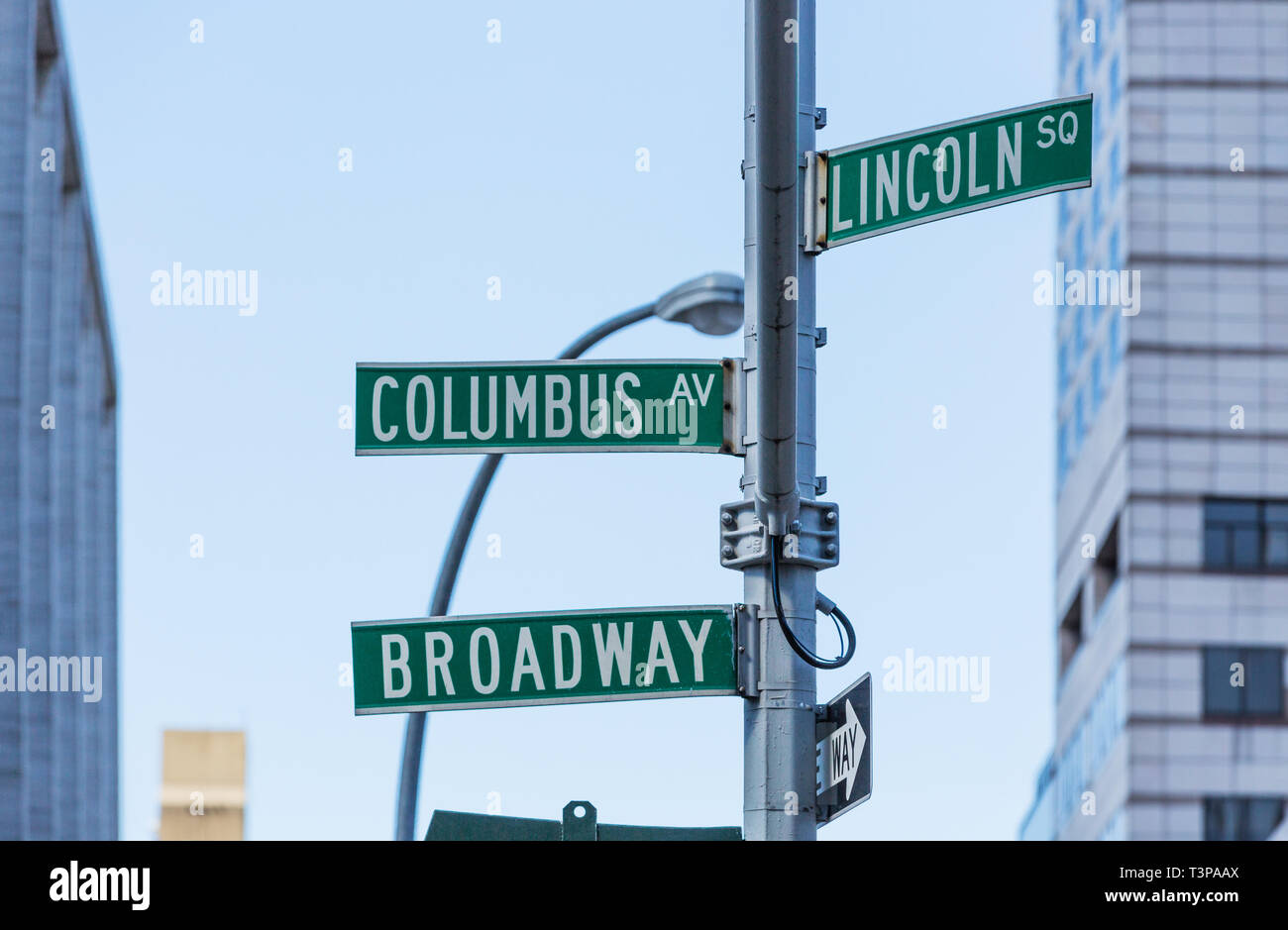streets names signs one of the main Manhattan avenues in New York City ...
