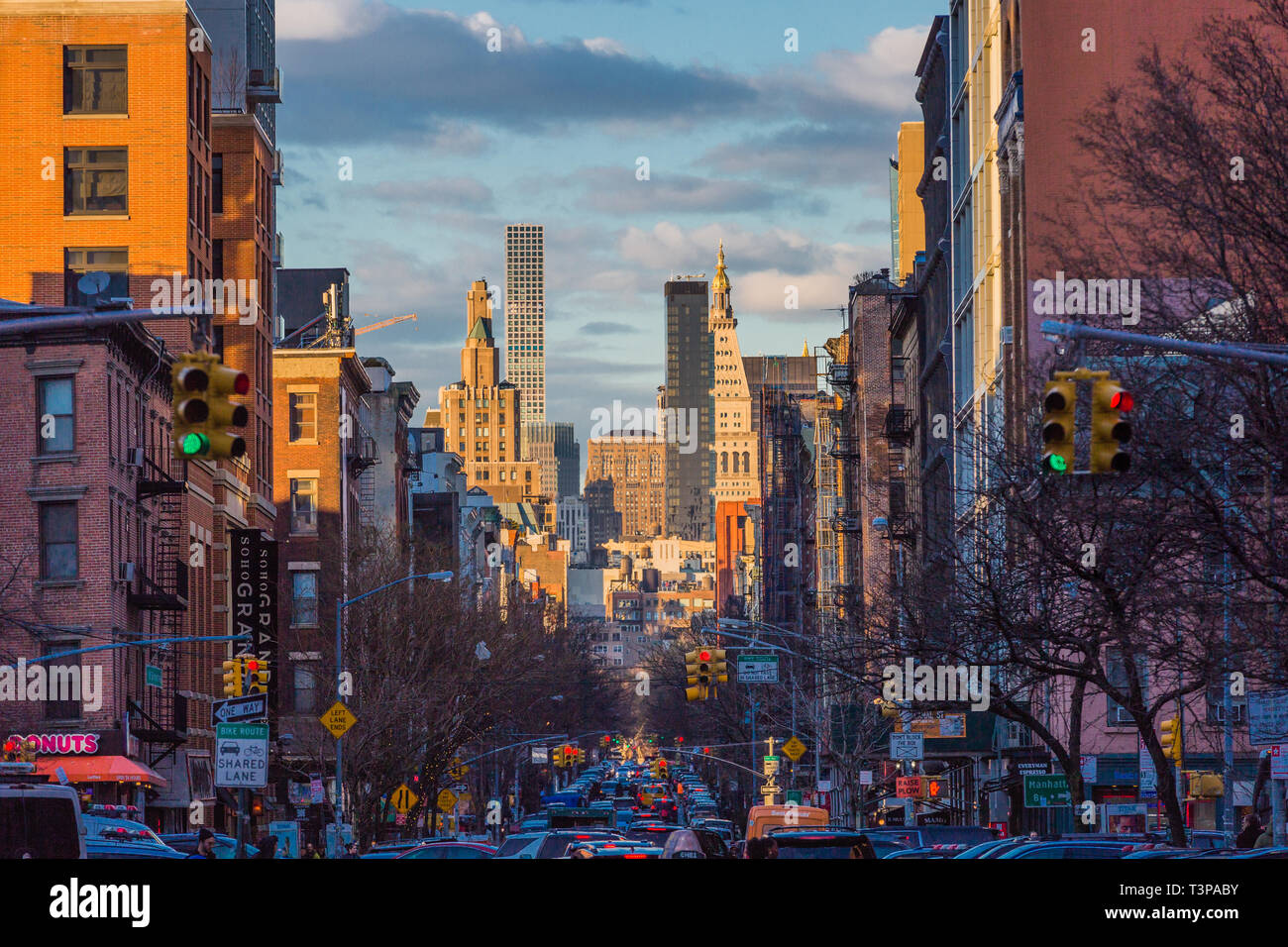 NEW YORK CITY- MARCH 25, 2018 : Tribeca streets one of the main ...