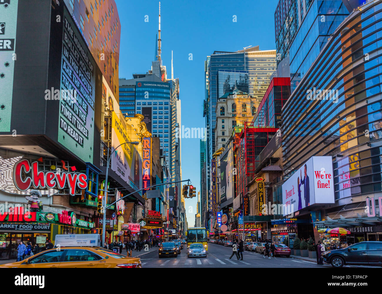 NEW YORK CITY- MARCH 26, 2018 : Theater District Broadway one of the ...