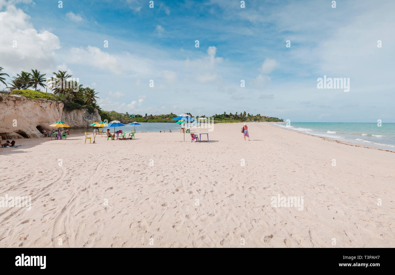 Conde - PB, Brazil - February 22, 2019: Lagoon called Maceio in front ...
