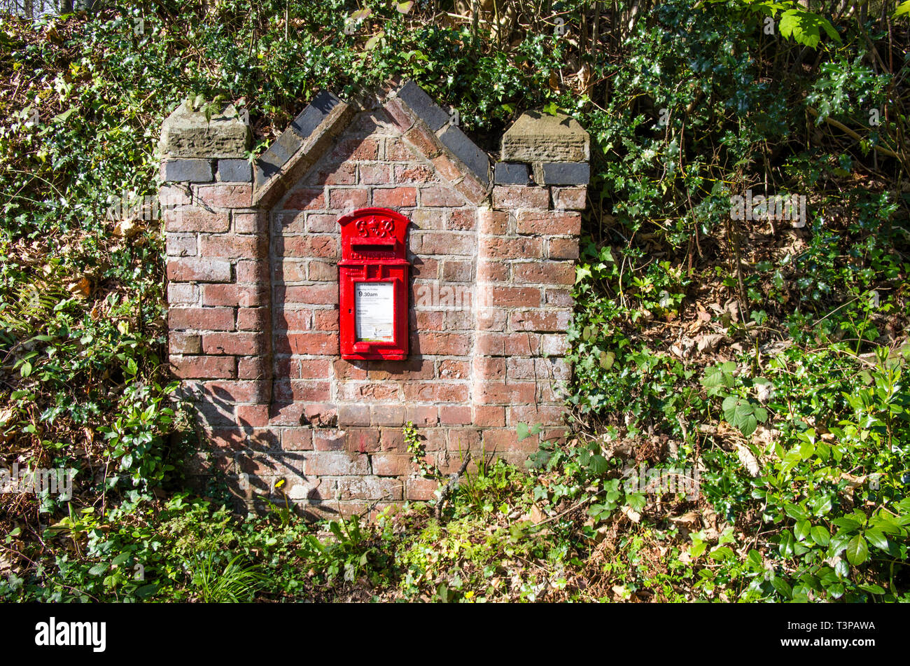 Royal Mail post box from the era of King George VI, in rural England ...