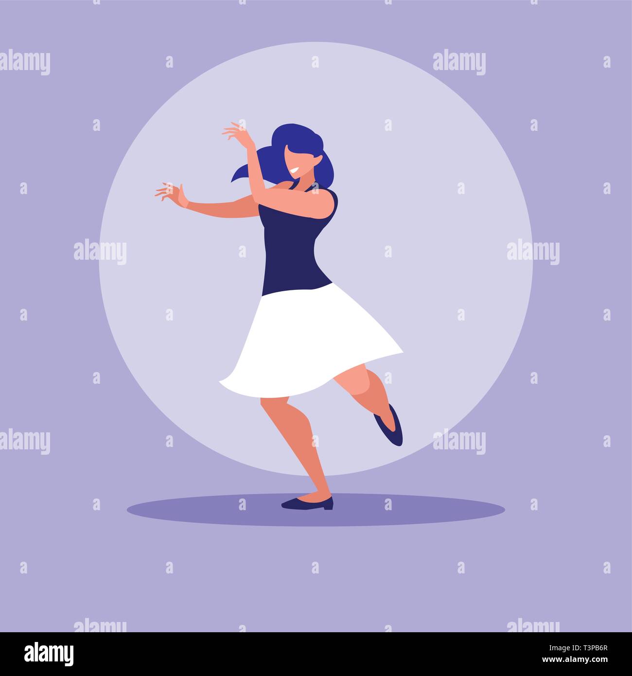 woman dancing avatar character vector illustration design Stock Vector ...