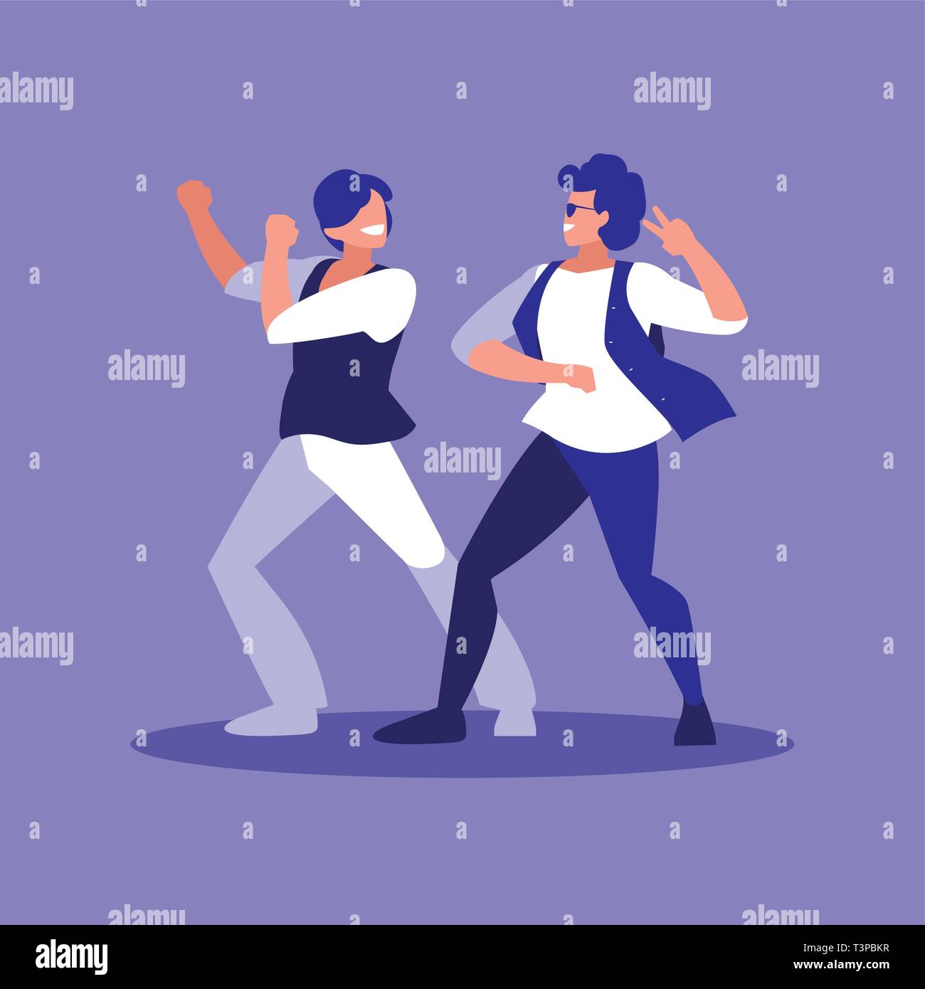 men dancing avatar character vector illustration design Stock Vector ...