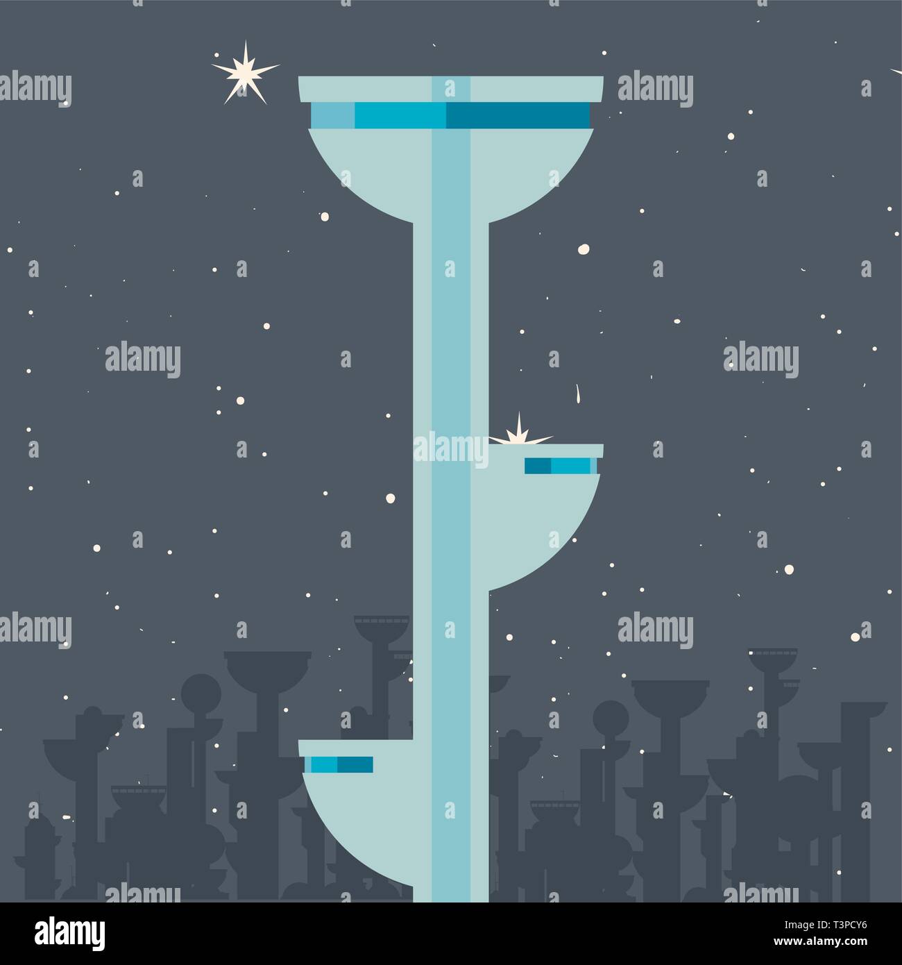 future building architecture city space vector illustration design ...
