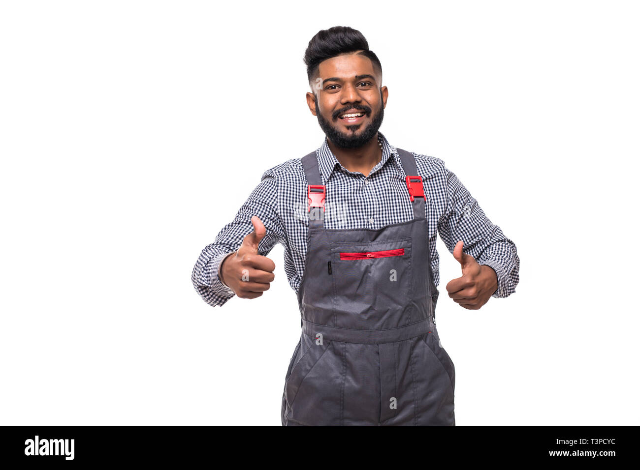 Wearing coveralls hi-res stock photography and images - Alamy