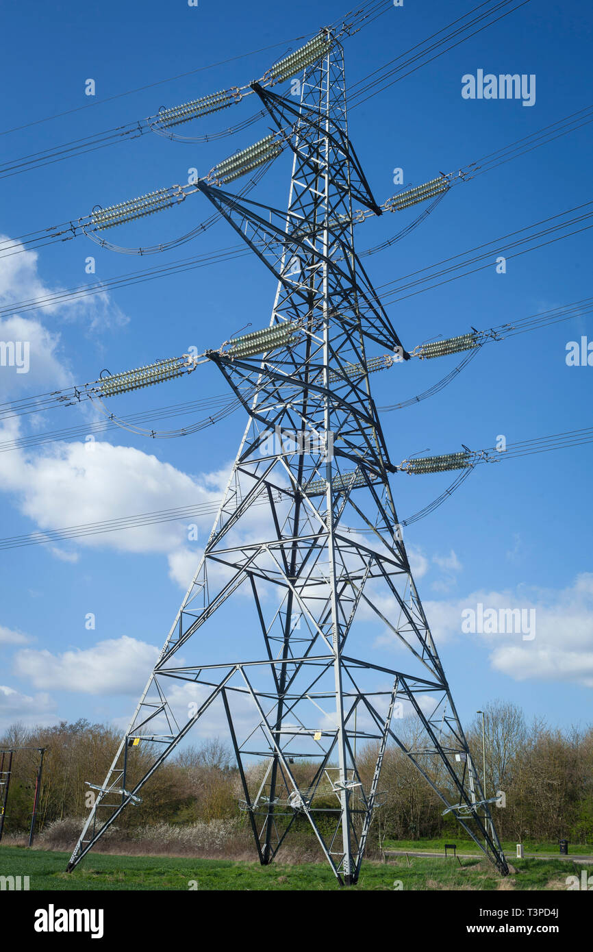 An electricity pylon from the National Grid just South of Oxford Stock ...